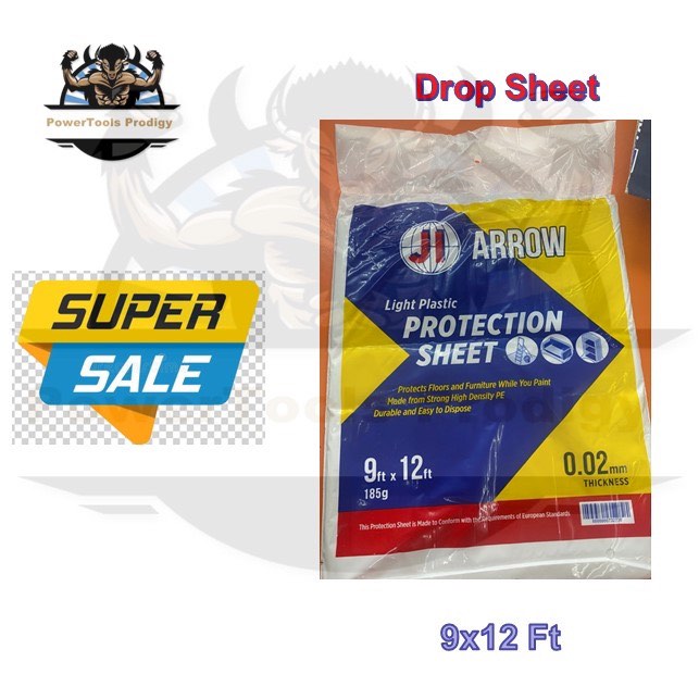 JI DROP SHEET/ PLASTIC PAINTING SHEET/ 9FT X 12 FT, Furniture & Home ...