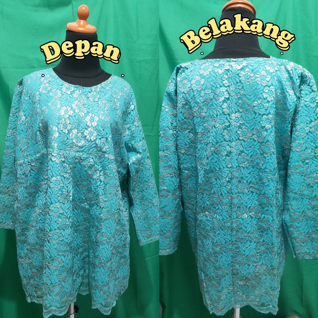 KB - 8 / Kebaya Brukat Halus / Kebaya Brukat Biru / Kebaya Biru ...