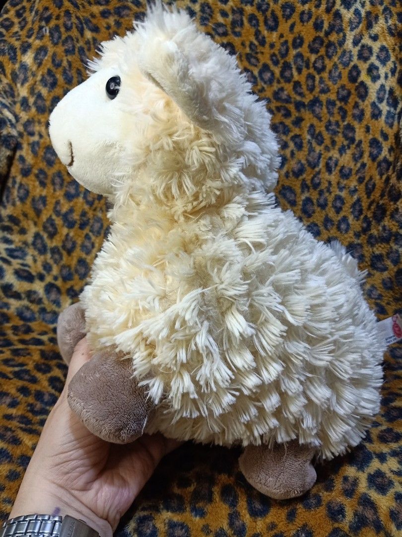 KEEL TOYS FLUFFY CREAM SHEEP / BROWN COMFORT PLUSH on Carousell