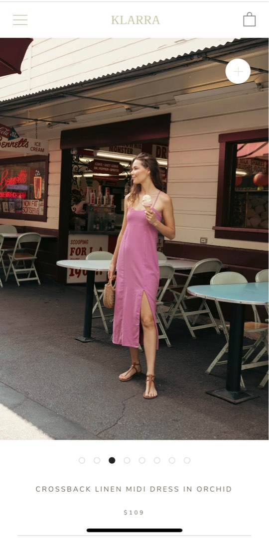 Klarra crossback linen midi dress in orchid, Women's Fashion, Dresses ...