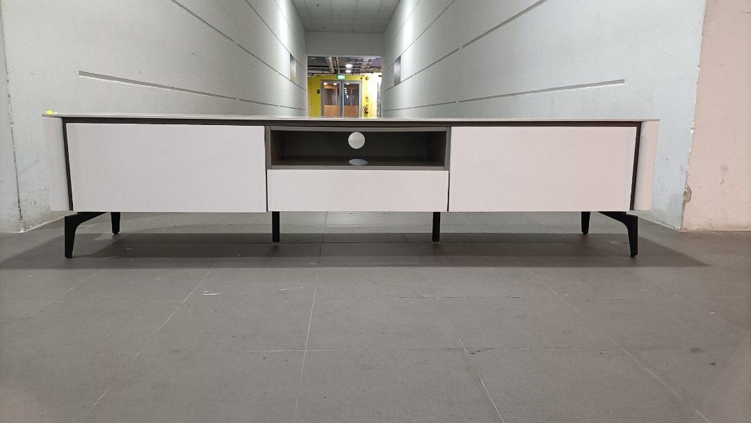 KLAUS TV Console in WHITE with Sintered Stone Top, Furniture & Home Living, Furniture, TV ...