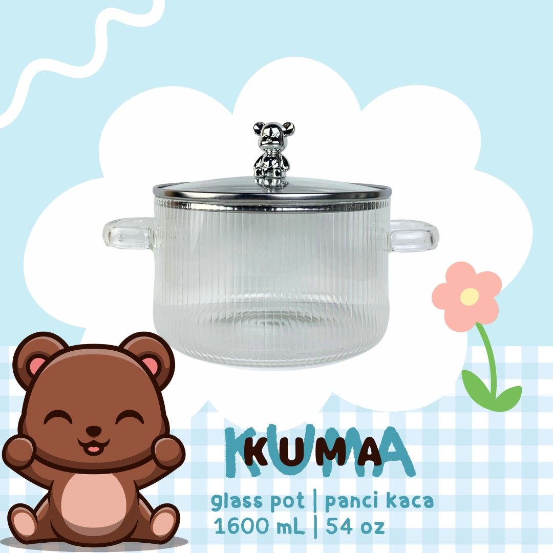 KUMA Panci Kaca Tahan Api | Glass Soup Pot | Cooking Pot, Kitchen ...