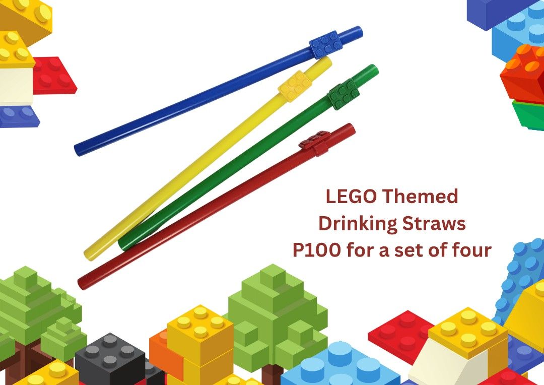 Lego Brick Themed Drinking Straws on Carousell