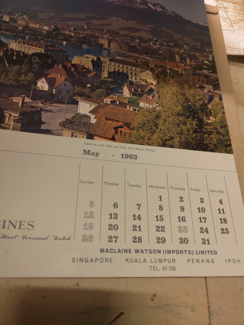Longines 1963 calender, Hobbies & Toys, Collectibles & Memorabilia ...