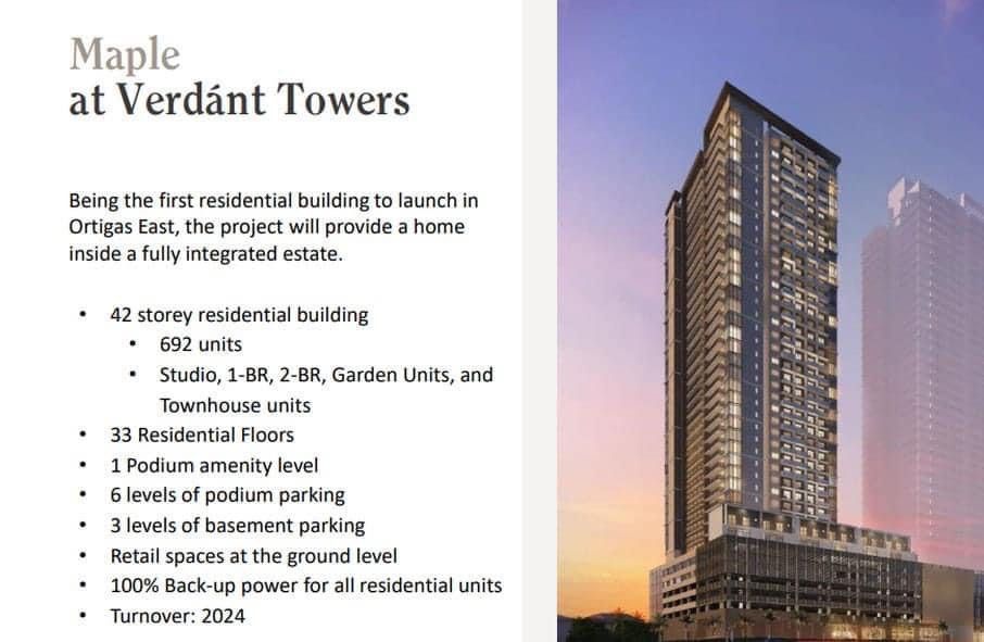 Maple at Verdant tower at Ortigas East on Carousell