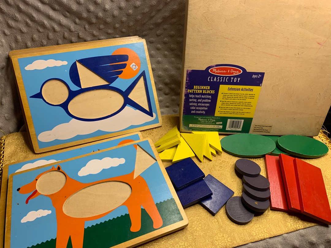 Melissa & Doug beginner pattern blocks, Hobbies & Toys, Toys & Games on ...