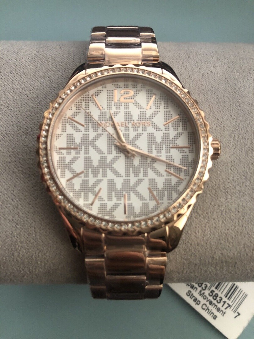 Michael Kors Layton Three-Hand Rose Gold-Tone Stainless Steel Watch ...
