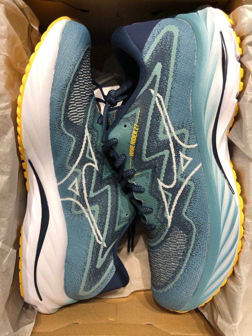 新貨Mizuno Men Wave Rider 27 SSW Blue 男裝 路跑鞋 跑步鞋, 男裝, 鞋, 波鞋 - Carousell