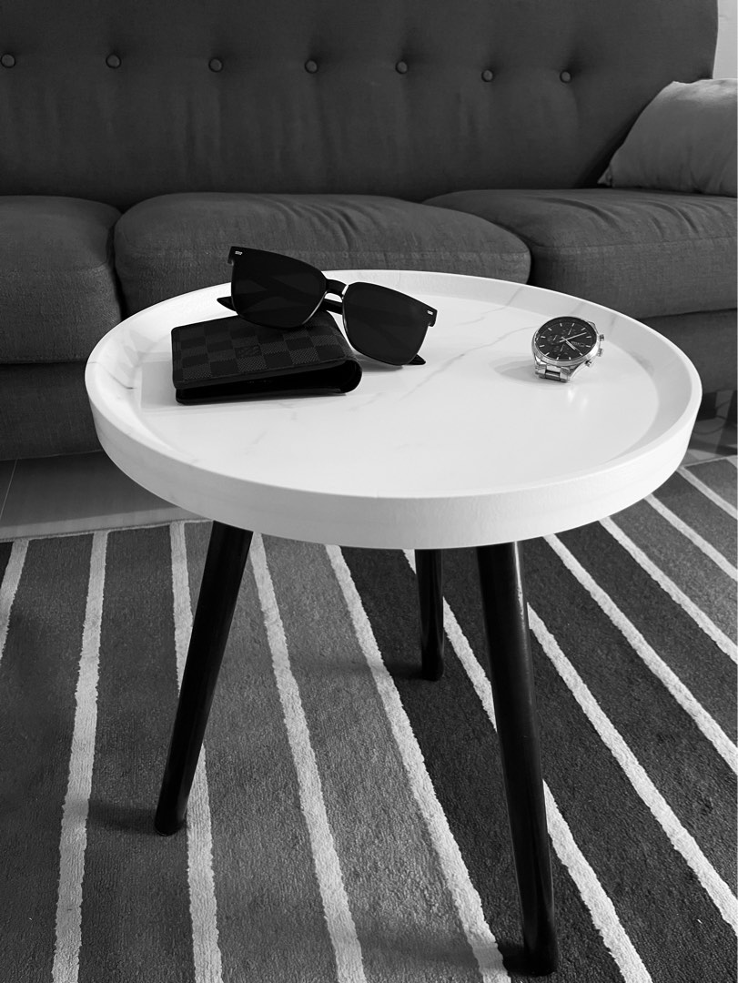 Modern Luxe Marble-splash Wooden Coffee/Side Table , Furniture & Home ...