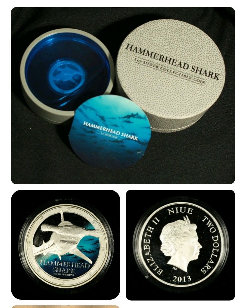Niue 2013 Hammerhead Shark 1oz. Silver Coin, Hobbies & Toys ...