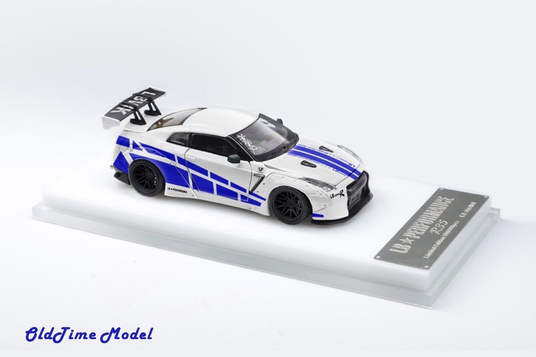 Old Time Model 1/64 LB Skyline R35 GTR White/Blue, Hobbies & Toys, Toys ...