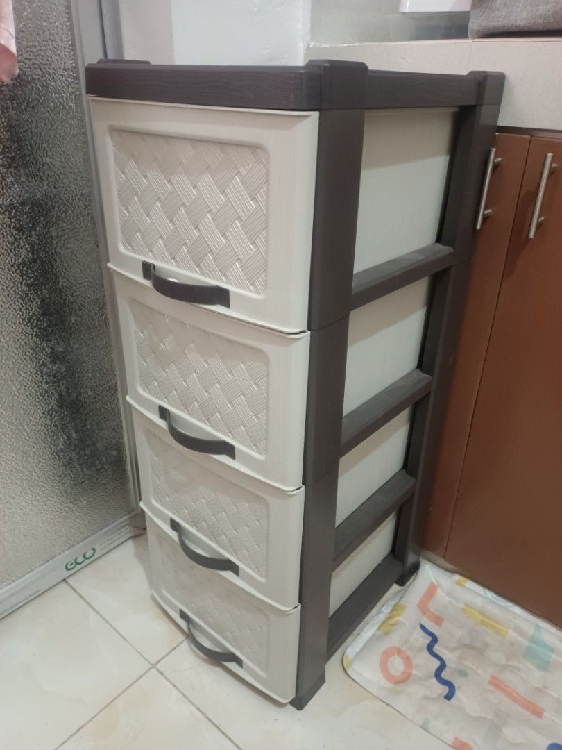 Orocan Plastic Rattan Drawers 4 layers on Carousell