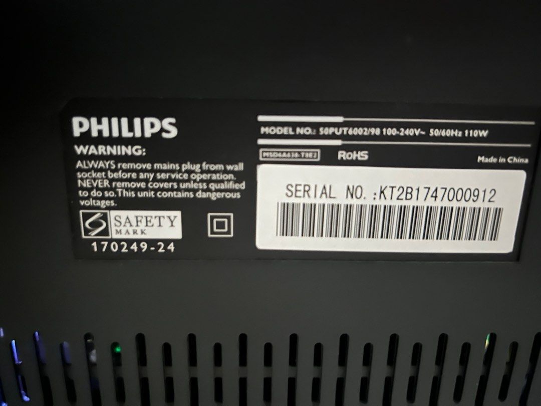 Philips 55 inch TV, TV & Home Appliances, TV & Entertainment, TV on ...
