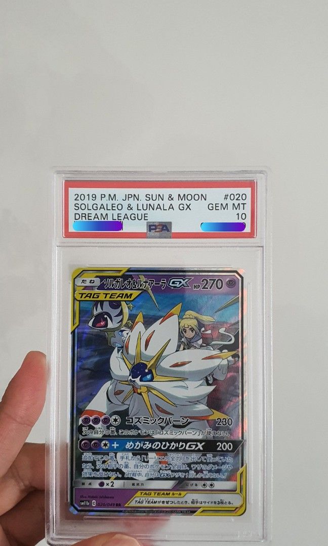 Pokemon TCG - Solgaleo & Lunala GX Tag Team (PSA 10), Hobbies & Toys, Toys & Games on Carousell