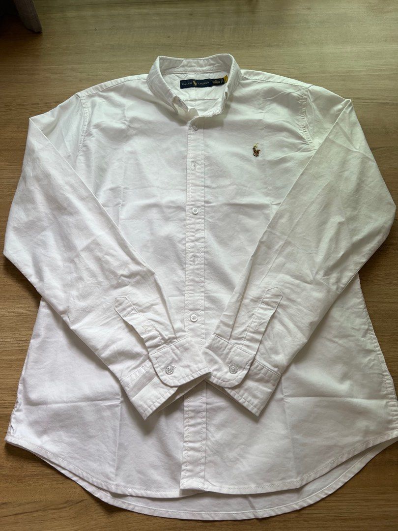 Polo Ralph Lauren Formal White Cotton Long Sleeve Shirt, Men's Fashion, Tops & Sets, Formal ...