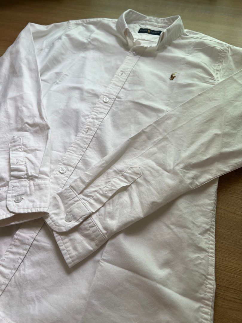 Polo Ralph Lauren Formal White Cotton Long Sleeve Shirt, Men's Fashion, Tops & Sets, Formal ...