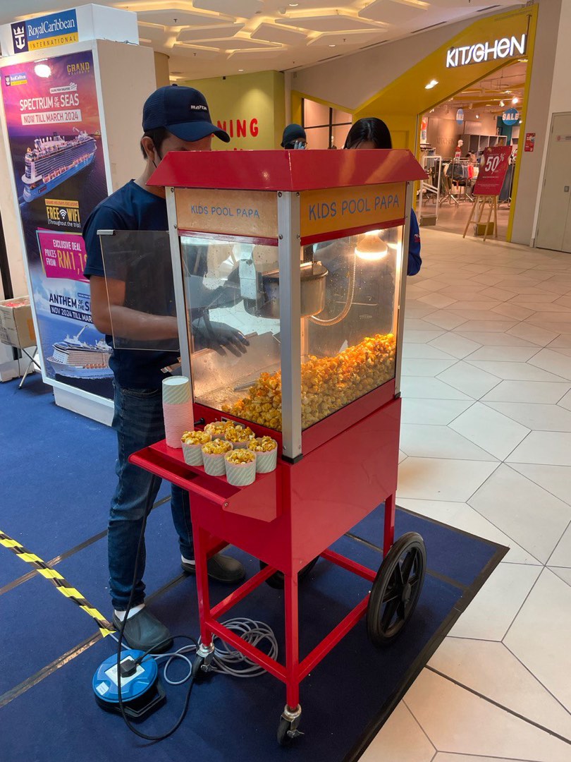Popcorn Caramel Cotton Candy Floss Cart Machine Free Flow for Any ...