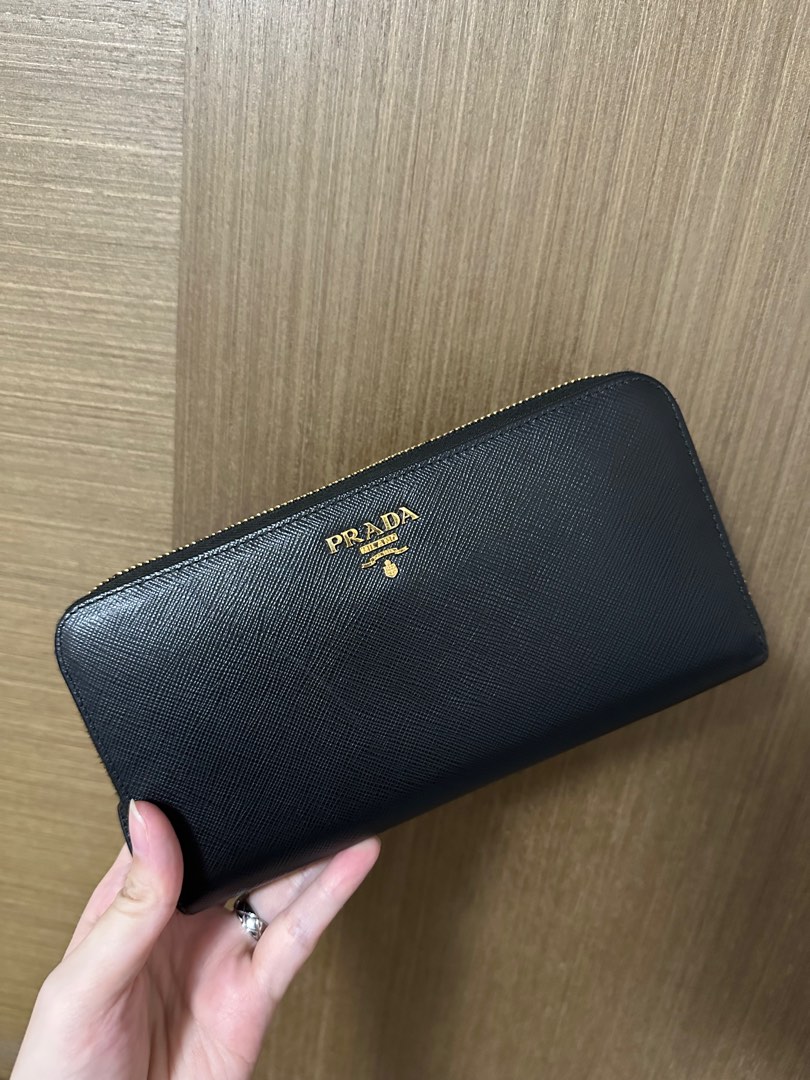 Prada Saffiano Leather Zipped Wallet, Women's Fashion, Bags & Wallets ...