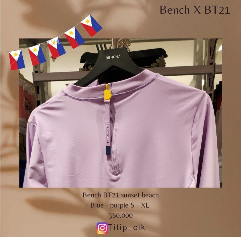 Pre order bench x bts bt21 army kpop baju renang tangan panjang, K-Wave ...