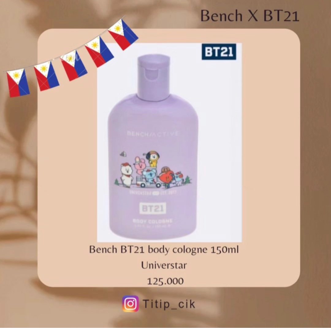 Pre order bench x BTS bt21 army body colonge Pewangi tubuh kpop merch ...