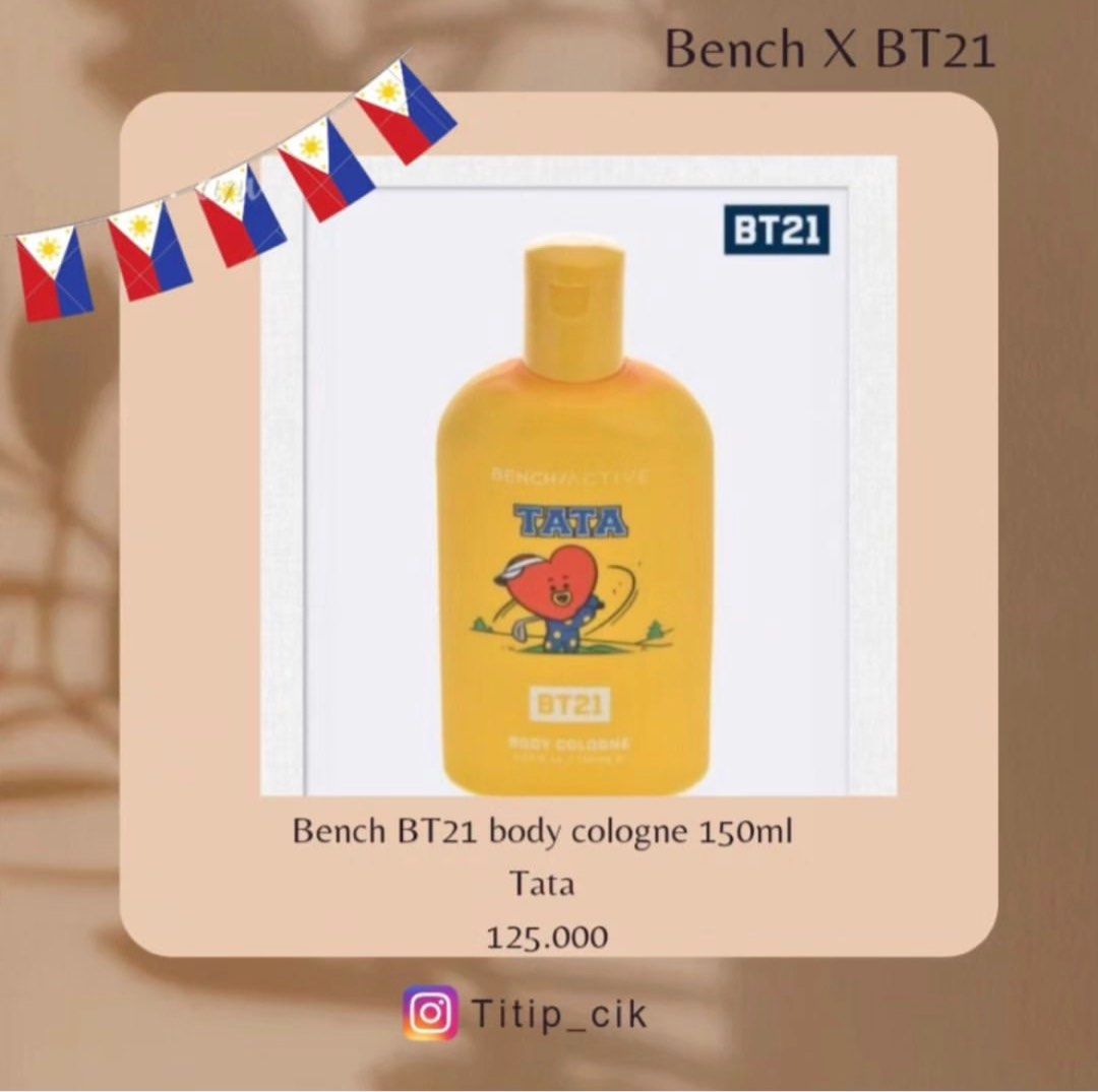 Pre order bench x BTS bt21 army body colonge Pewangi tubuh kpop merch ...