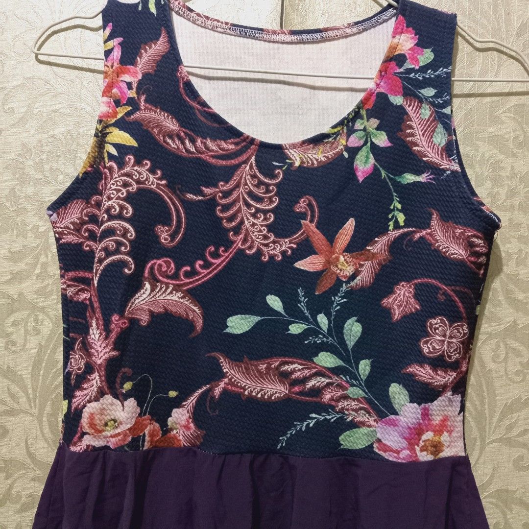 Purple Dress bunga top, Fesyen Wanita, Pakaian Wanita, Atasan di Carousell
