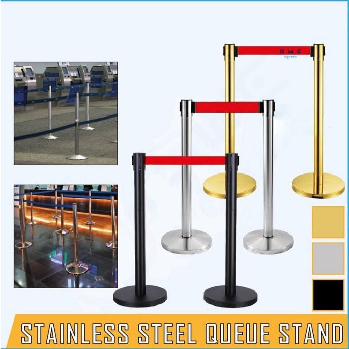 Queue Stand barrier Retractable Belt Barrier Divider Pole Queue Up ...