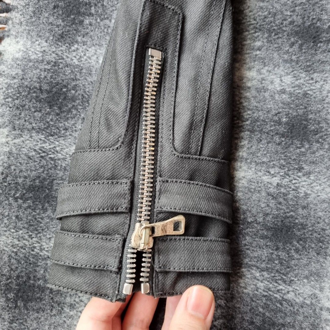 Rare BALMAIN Biker men denim jacket, Luxury, Apparel on Carousell