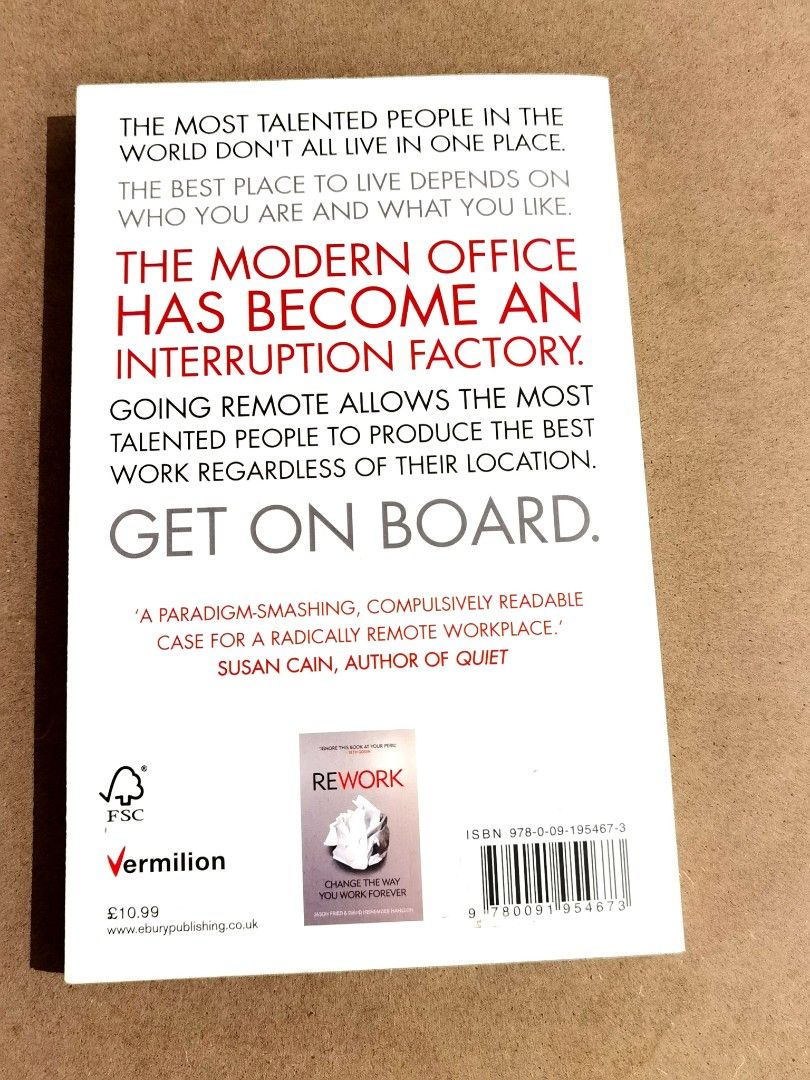 REMOTE Office Not Required Business Management Workplace Book By Jason ...