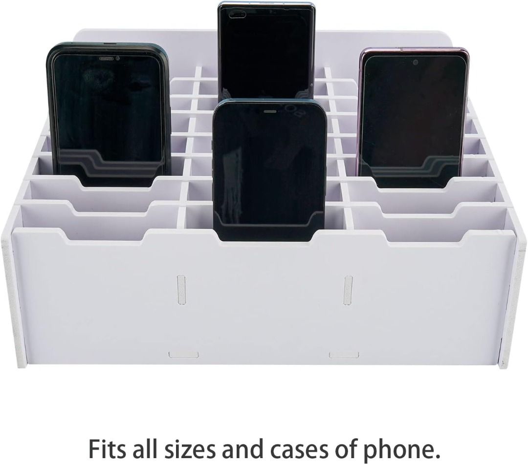 Sanfurney 24 Slots Cell Phone Storage Box for Classroom Calculator ...