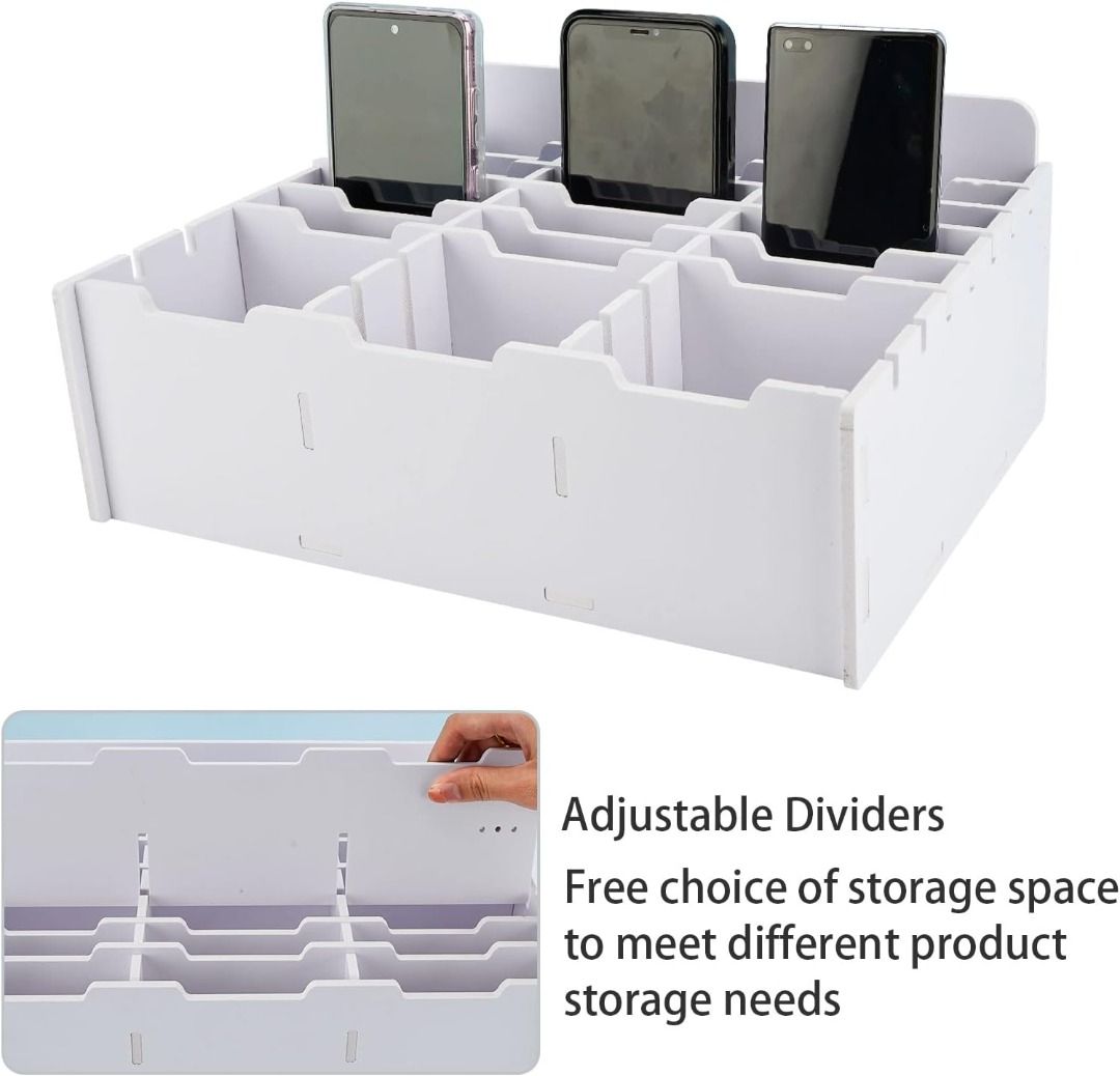 Sanfurney 24 Slots Cell Phone Storage Box for Classroom Calculator ...
