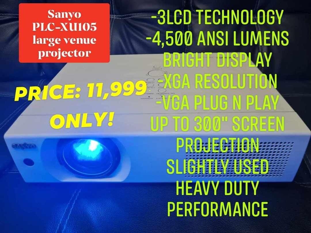 Sanyo 4500 lumens large venue projector, TV & Home Appliances, TV ...