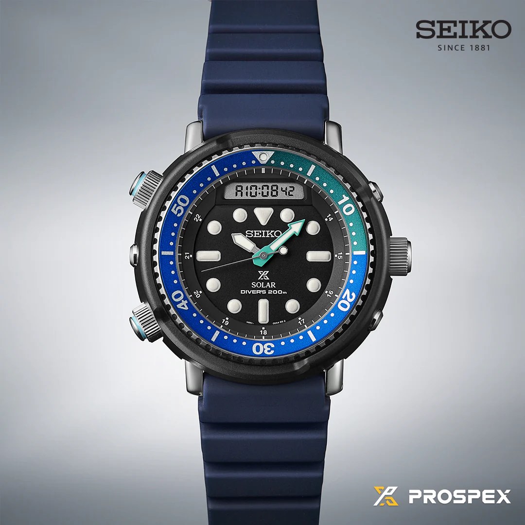 Seiko SNJ039P1 Tropical Lagoon Hybrid SOLAR Watch, Men's Fashion ...