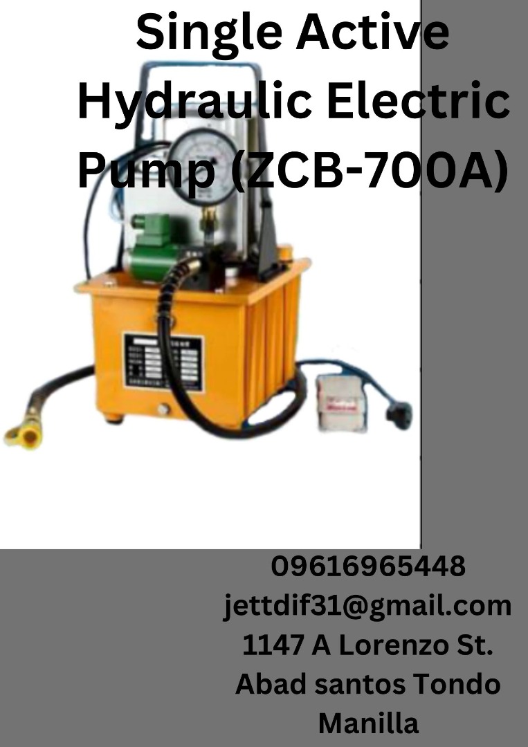 Single Active Hydraulic Electric Pump (ZCB-700A), Commercial & Industrial, Construction ...