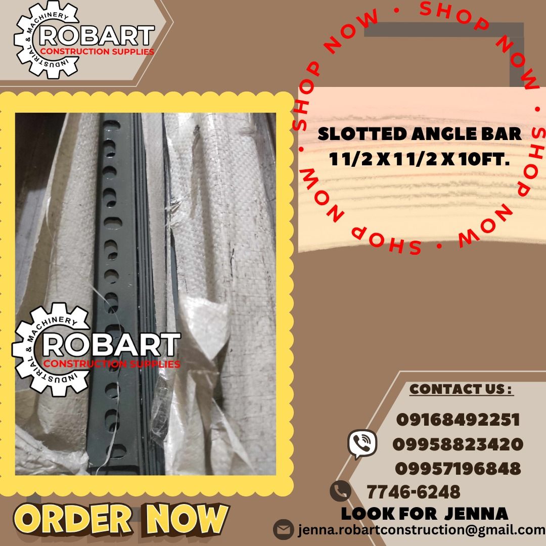 Slotted Angle Bar 1 1/2 x 1 1/2 x 10ft., Commercial & Industrial ...