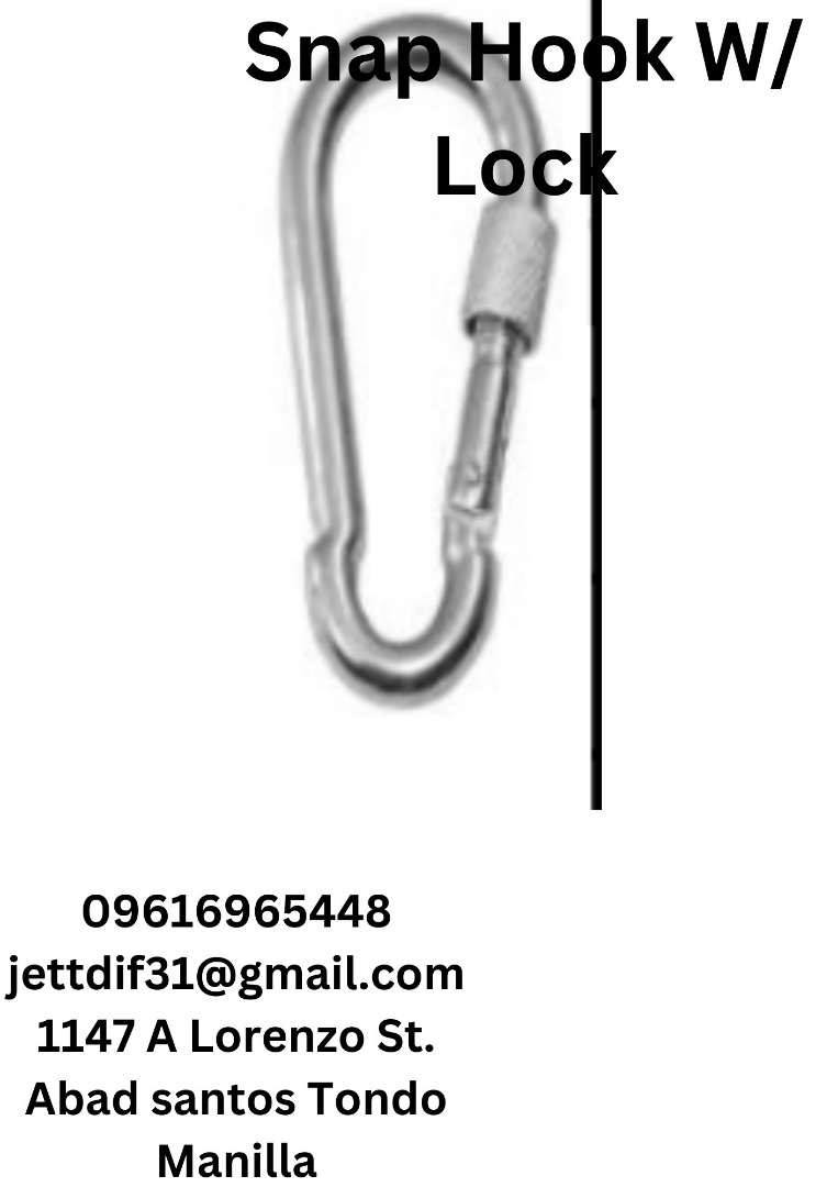 Snap Hook W/ Lock, Commercial & Industrial, Construction & Building Materials on Carousell