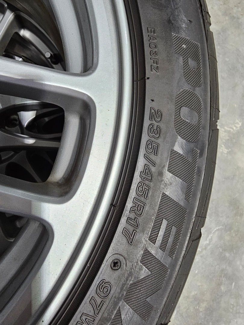 Stock Evo 9 Rims 17", Car Accessories, Tyres & Rims on Carousell