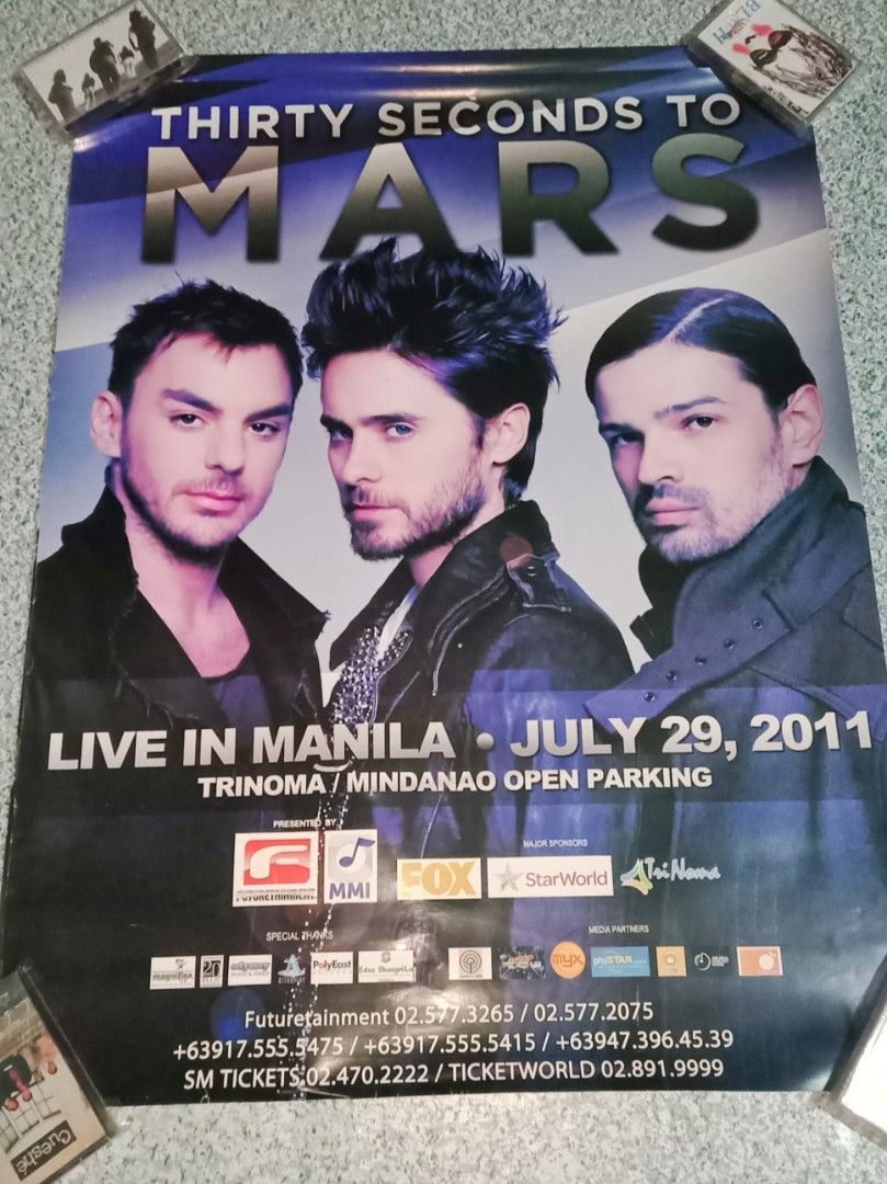 THIRTY SECONDS TO MARS LIVE IN MANILA POSTER on Carousell
