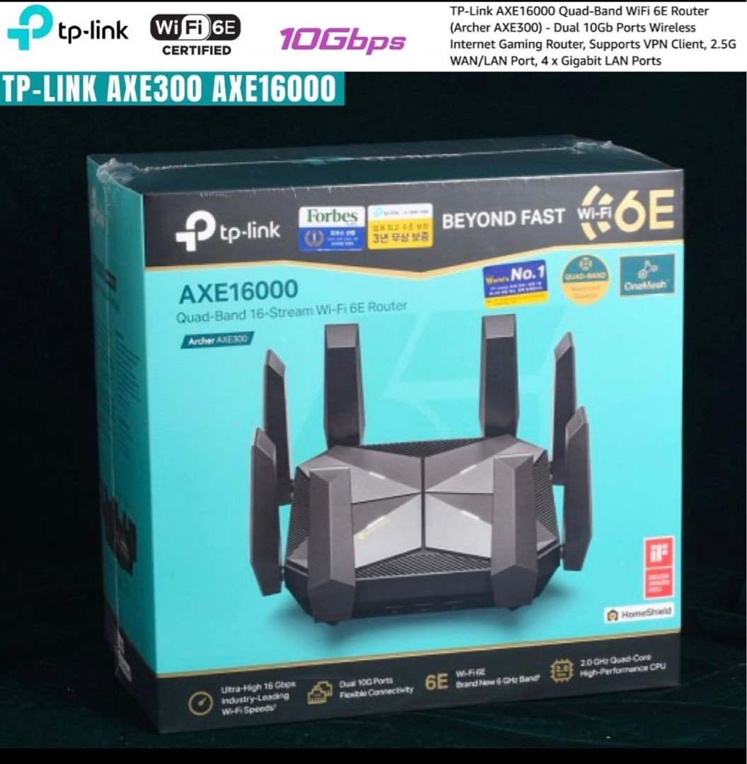 [Free Same Day Delivery] [BNIB, Sealed] TP-Link AXE16000 Quad-Band WiFi ...