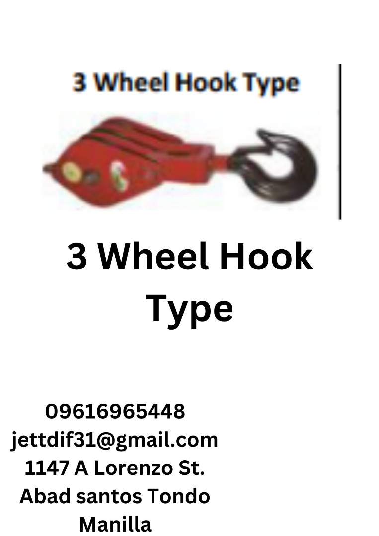 Triple Wheel Hook Pulley Block on Carousell