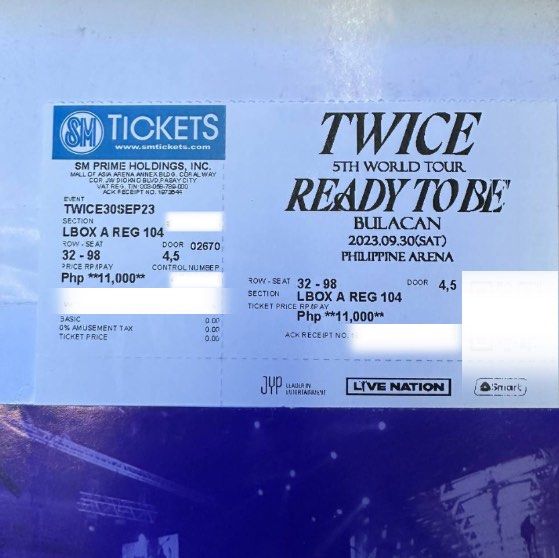 TWICE Ready To Be Bulacan Day 1, Tickets & Vouchers, Event Tickets on Carousell