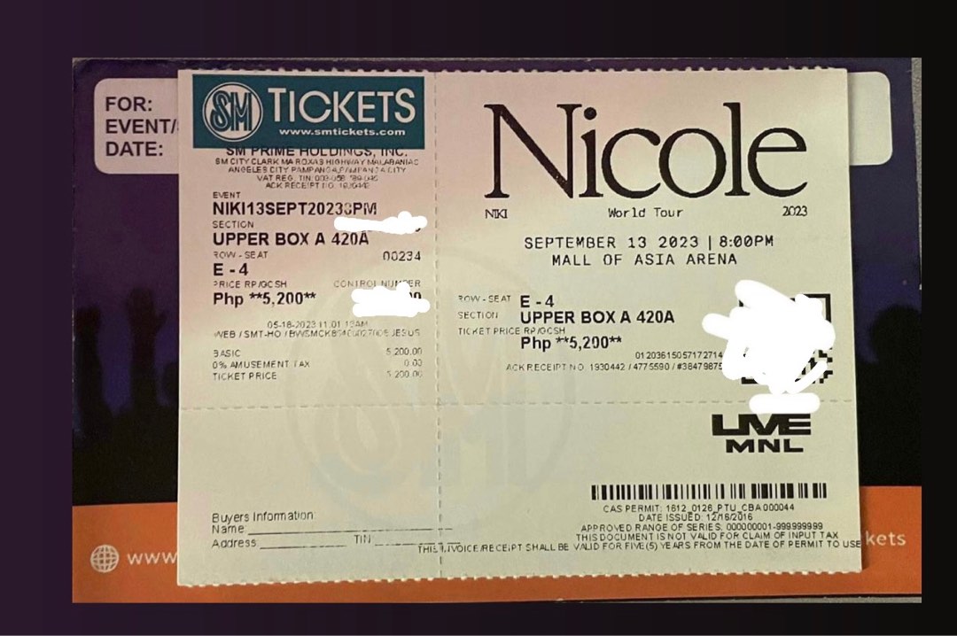 UBA NICOLE TOUR / NIKI Concert, Tickets & Vouchers, Event Tickets on ...
