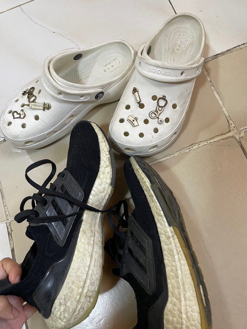 Ultraboost 21 & Crocs platform, Women's Fashion, Footwear, Slippers and ...