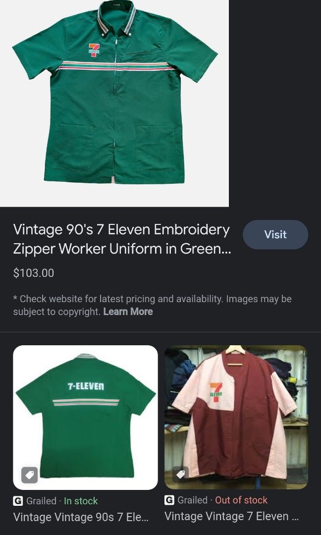Vintage 7/11 Worker Polo Shirt Uniform, Men's Fashion, Tops & Sets ...