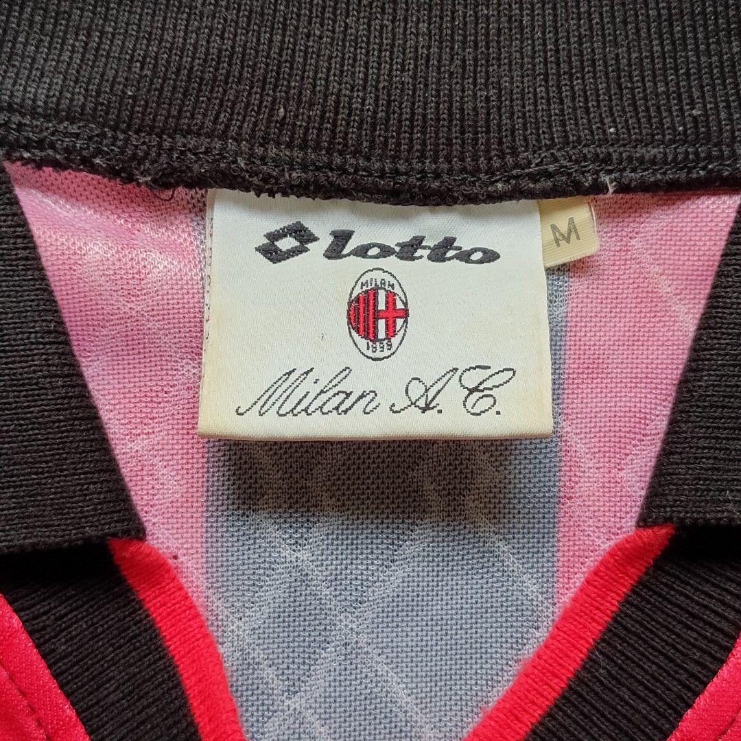 VINTAGE RETRO LOTTO AC MILAN HOME KIT | 1995-96 Football Jersey. Made ...