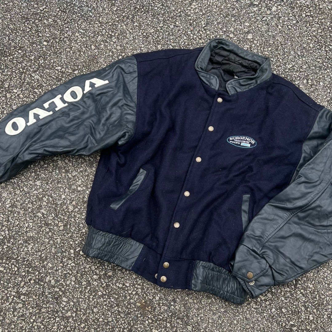 Vintage Volvo Leather Varsity Jacket, Men's Fashion, Coats, Jackets and ...