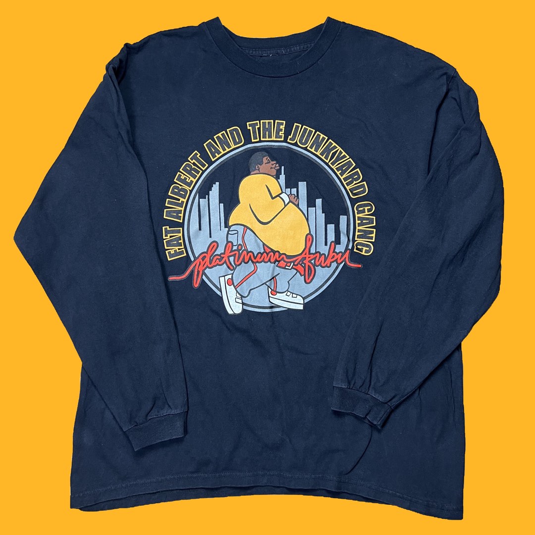 Vintage Y2K FUBU PLATINUM Fat Albert & The Junkyard Gang Long Sleeve, Men's Fashion, Tops & Sets ...