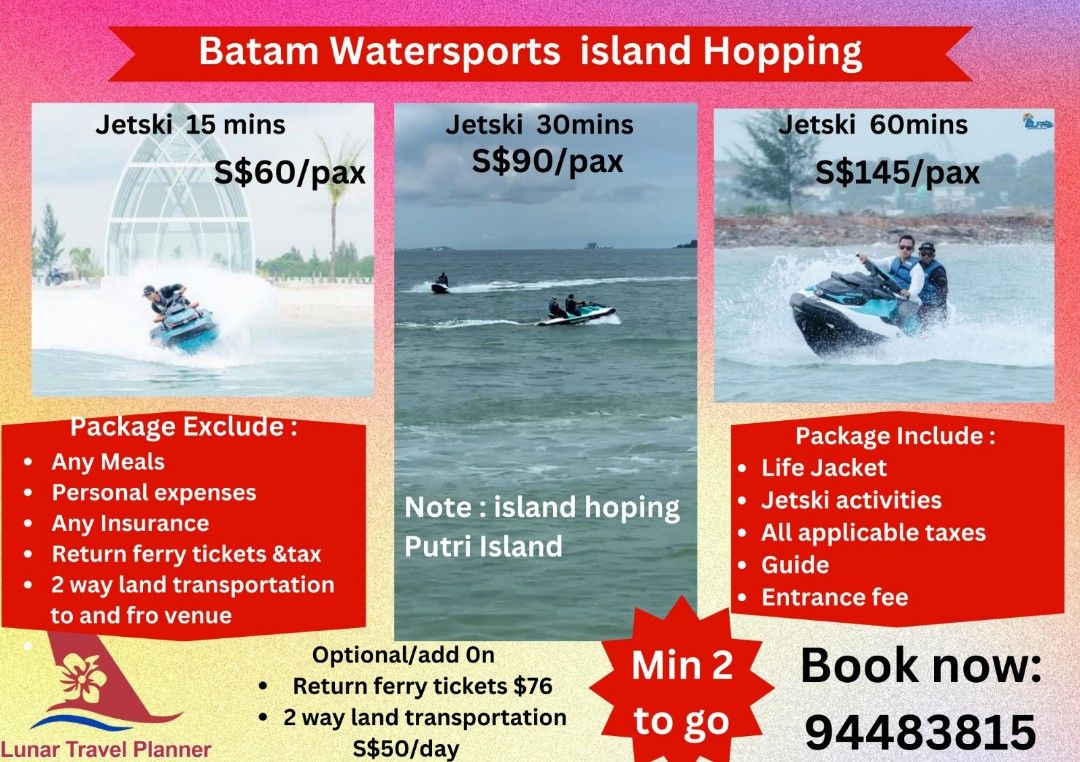 Watersports activities Package batam, Tickets & Vouchers, Flights ...