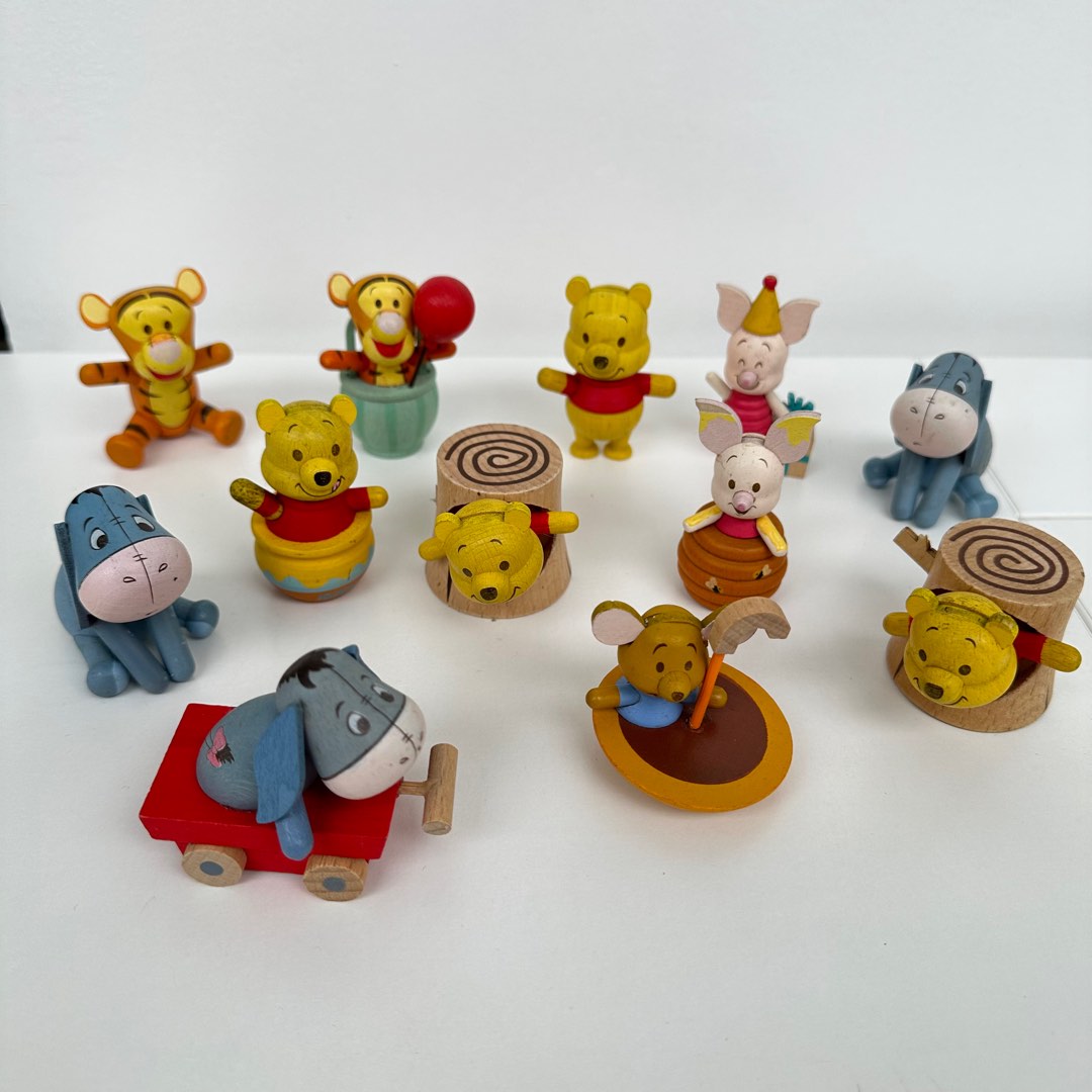 Wooden Winnie the Pooh Figures on Carousell