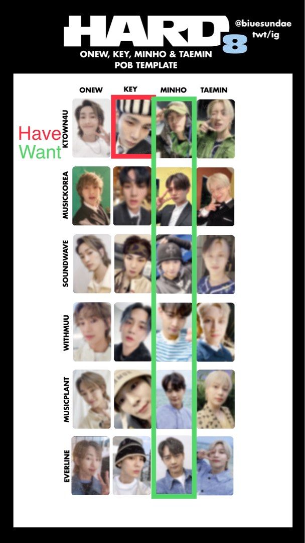 WTT SHINee Hard Album / POB Photocard, Poster, Inserts, Hobbies & Toys ...